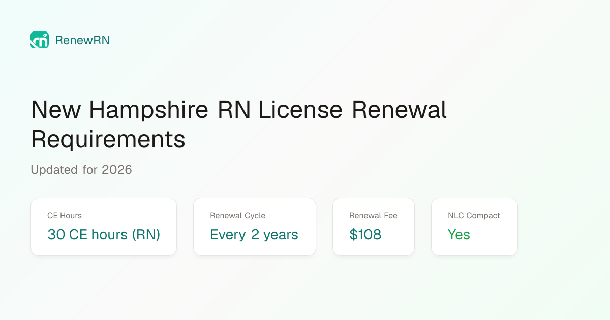 New Hampshire Nursing License Renewal 2026 | RenewRN | RenewRN